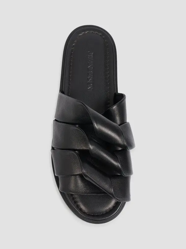 JW Anderson Coil Rolled-strap Leather Slides
