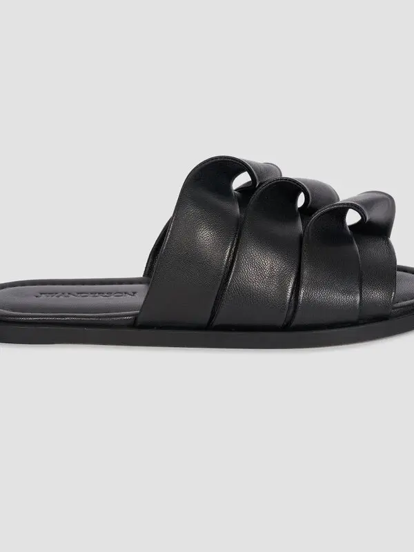 JW Anderson Coil Rolled-strap Leather Slides