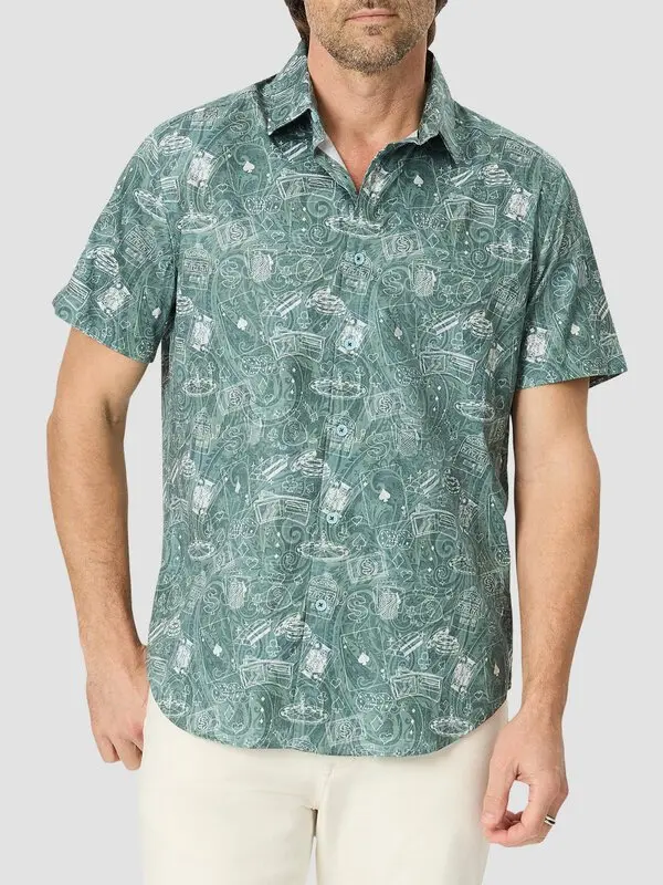 Robert Graham The Vault Printed Stretch-cotton Short-sleeve Shirt