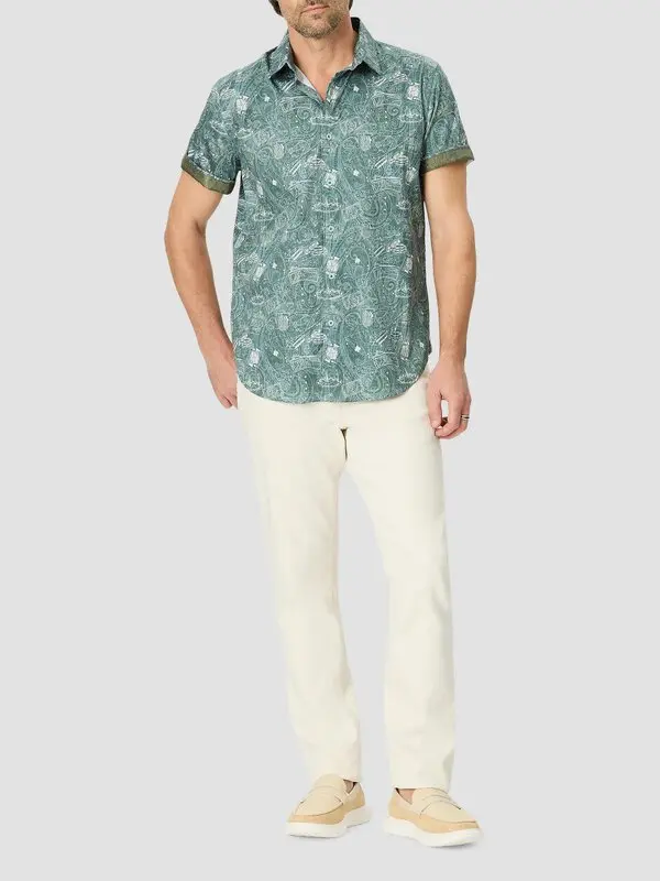 Robert Graham The Vault Printed Stretch-cotton Short-sleeve Shirt