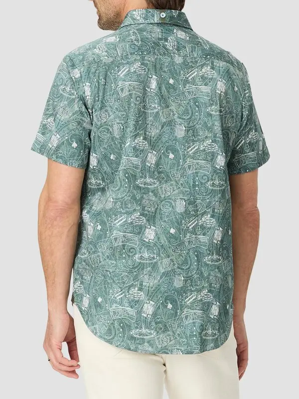 Robert Graham The Vault Printed Stretch-cotton Short-sleeve Shirt