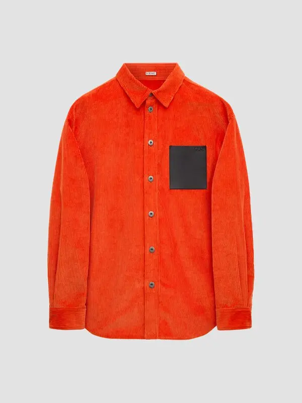 Loewe Leather-pocket Corduroy Shirt