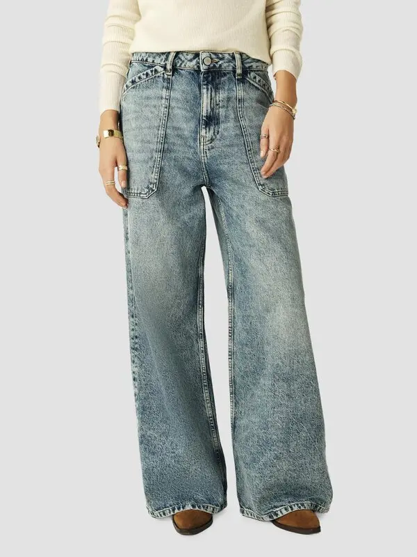 Ba&sh Mellou High-rise Wide-leg Jeans - Blue
