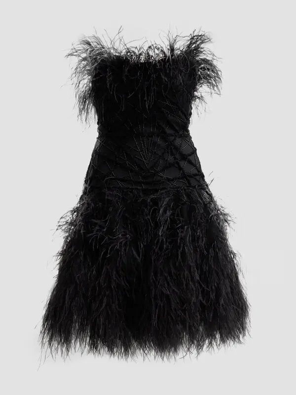 Pamella Roland Embroidered-tulle Strapless Cocktail Mini Dress