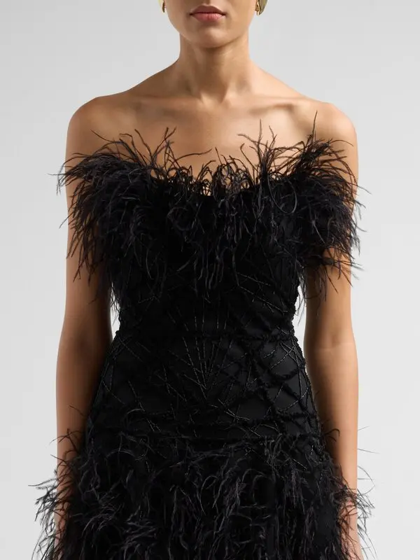 Pamella Roland Embroidered-tulle Strapless Cocktail Mini Dress