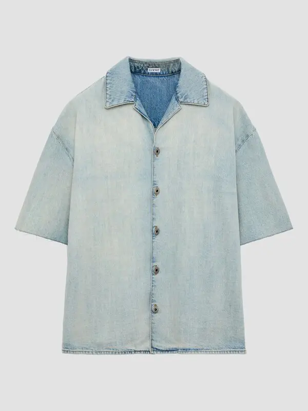 Loewe Anagram Denim Short-sleeve Shirt