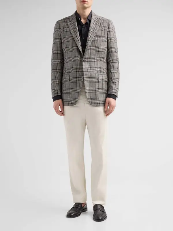 Kiton Plaid Cashmere Sport Coat