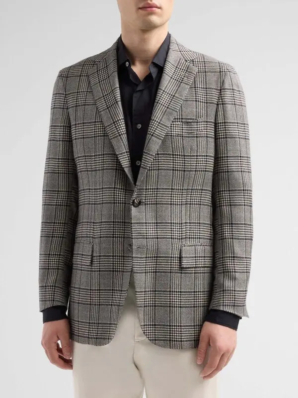 Kiton Plaid Cashmere Sport Coat