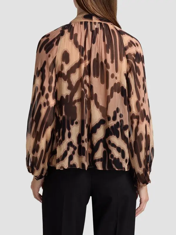 Ba&sh Alof Abstract-print Tieneck Blouse