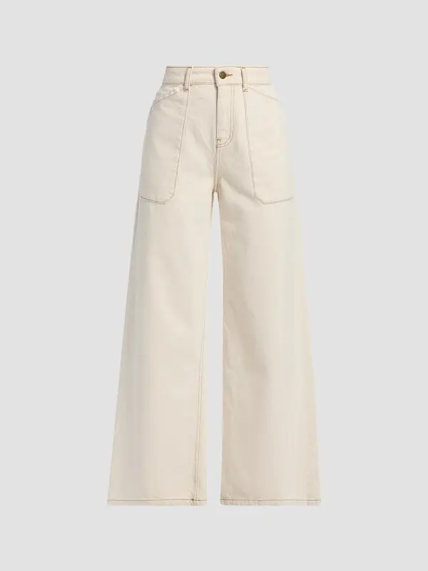 Ba&sh Mallou Cotton High-rise Wide-leg Jeans - Ecru