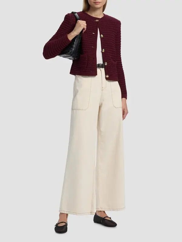 Ba&sh Mallou Cotton High-rise Wide-leg Jeans - Ecru