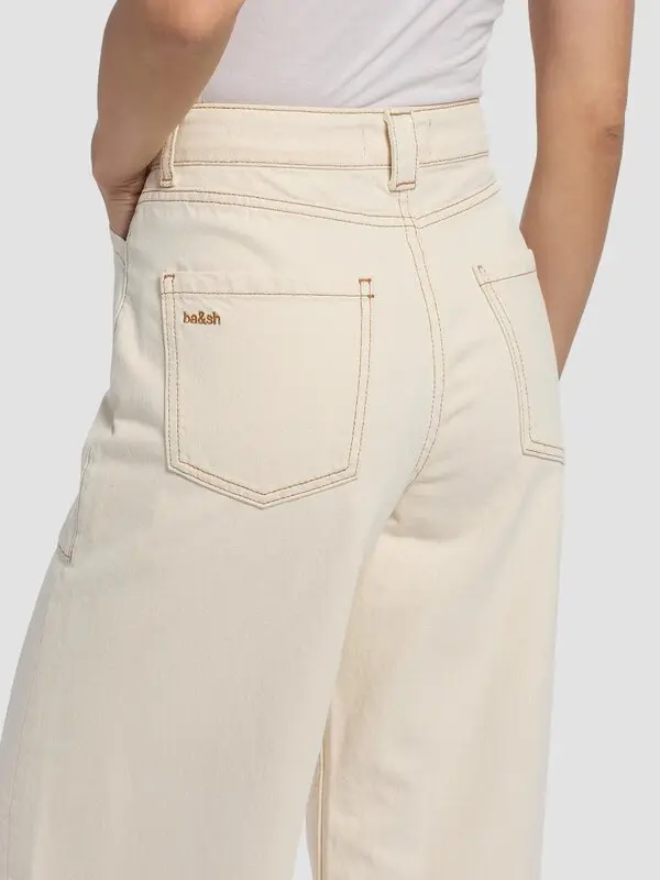 Ba&sh Mallou Cotton High-rise Wide-leg Jeans - Ecru