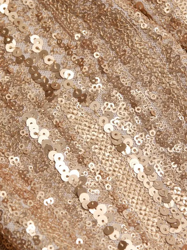 Pamella Roland Beaded Sequin Long-sleeve Trumpet Gown