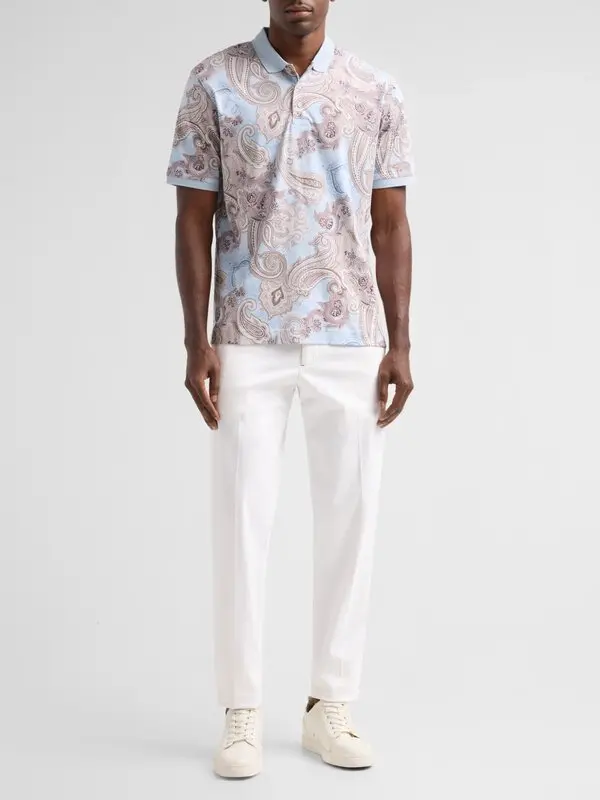 Robert Graham Creswell Paisley Cotton Polo Shirt