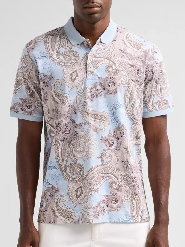 Robert Graham Creswell Paisley Cotton Polo Shirt