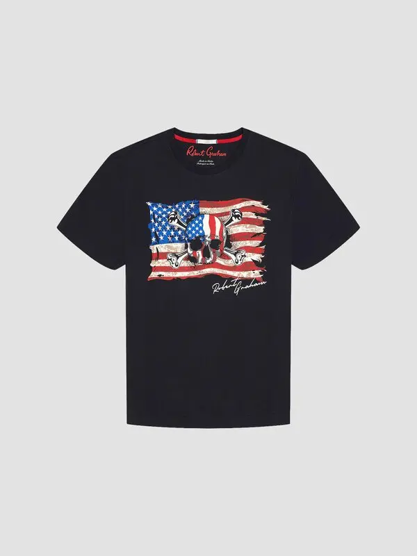 Robert Graham Skull Flag Graphic Cotton T-shirt