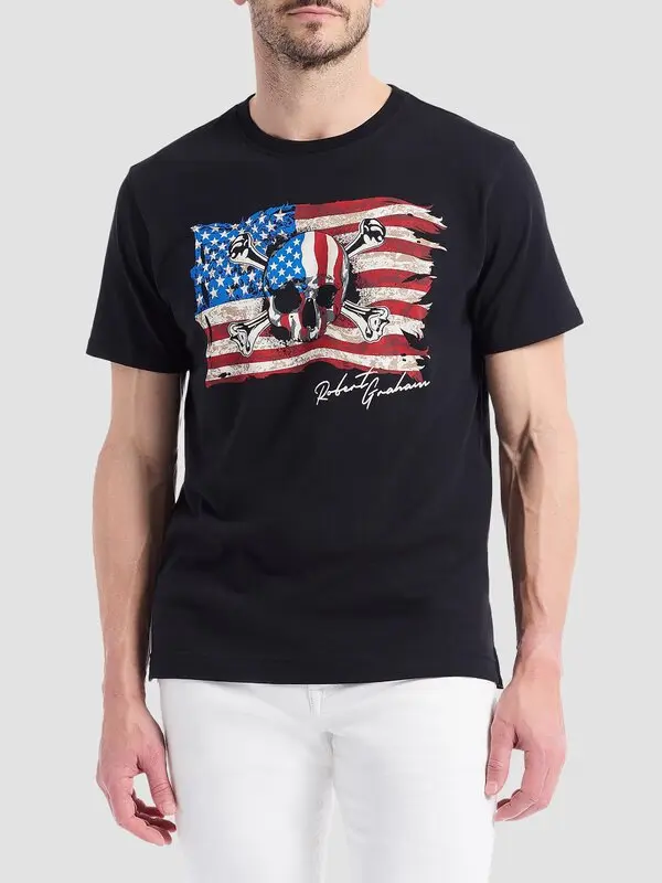 Robert Graham Skull Flag Graphic Cotton T-shirt