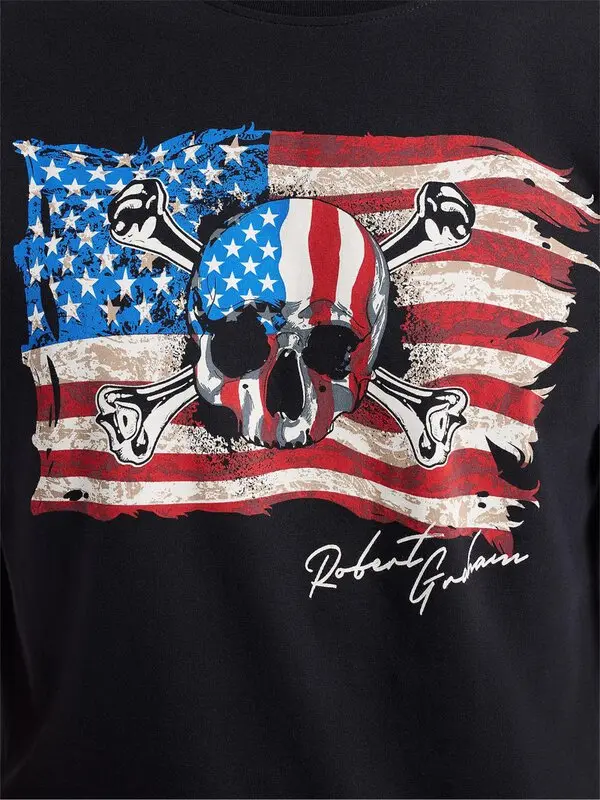 Robert Graham Skull Flag Graphic Cotton T-shirt
