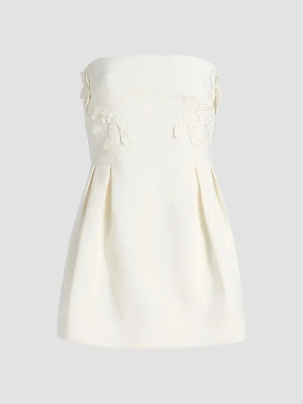 Ramy Brook Lily Appliquéd Strapless Minidress