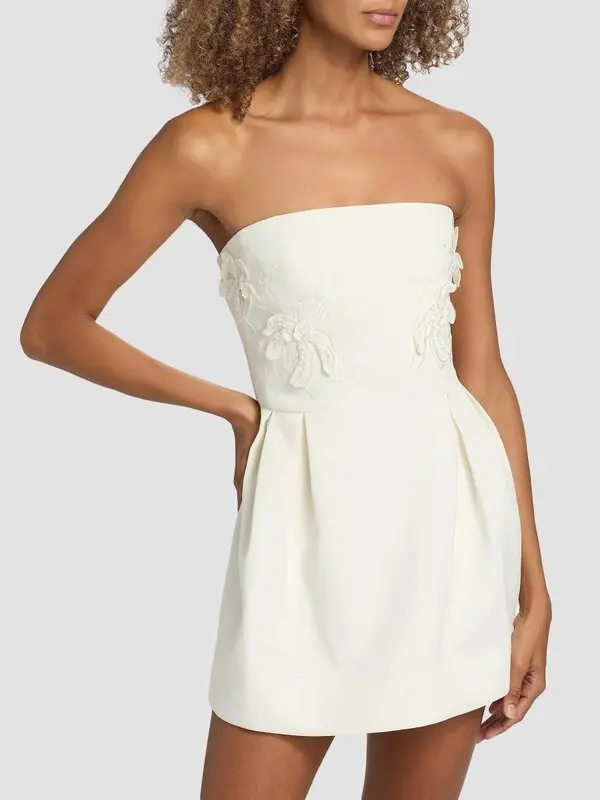 Ramy Brook Lily Appliquéd Strapless Minidress