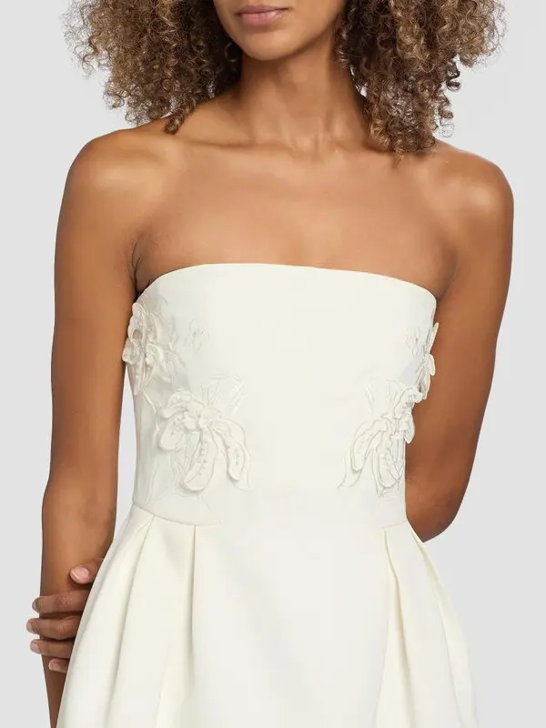Ramy Brook Lily Appliquéd Strapless Minidress