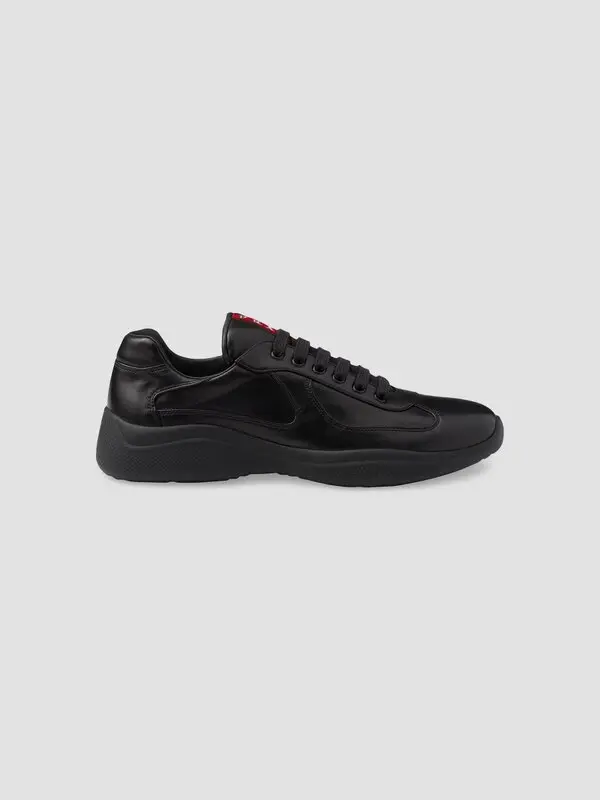 Prada America's Cup Nappa Leather Sneakers - Black