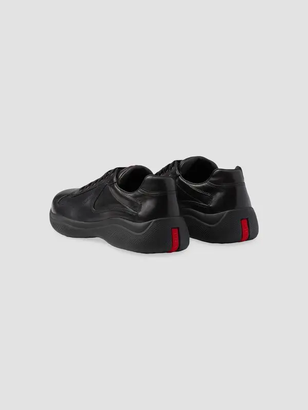 Prada America's Cup Nappa Leather Sneakers - Black