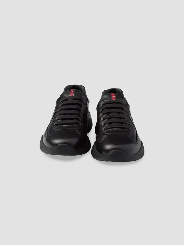 Prada America's Cup Nappa Leather Sneakers - Black