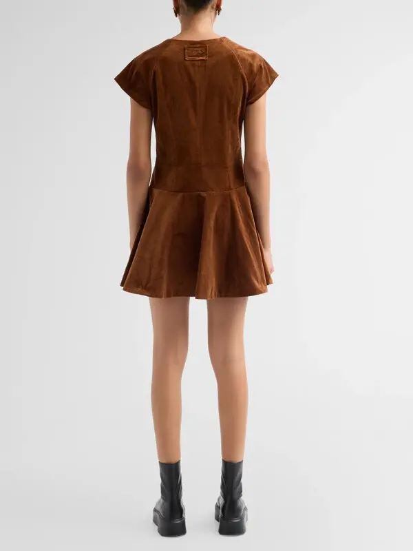 GANNI Corduroy Button-front Mini Dress