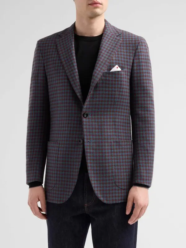 Kiton Checked Cashmere Sport Coat