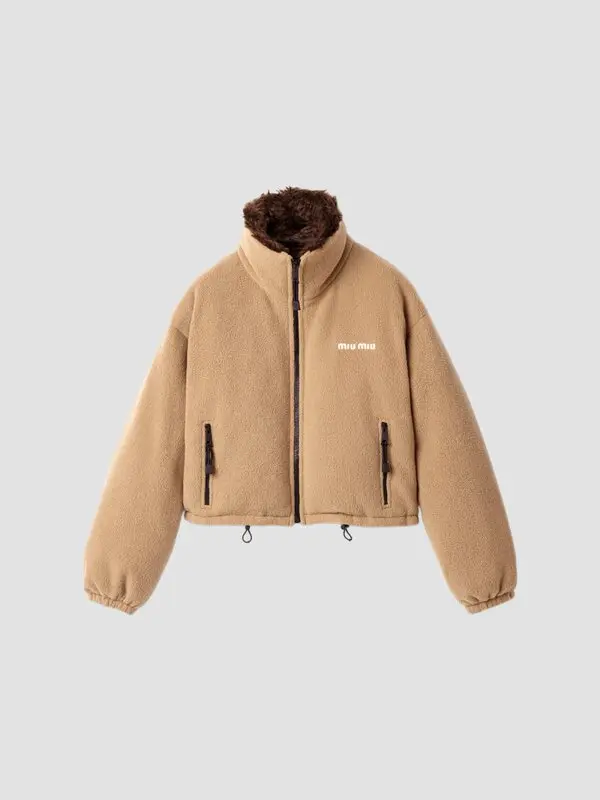 Miu Miu Fleece Down Jacket - Brown