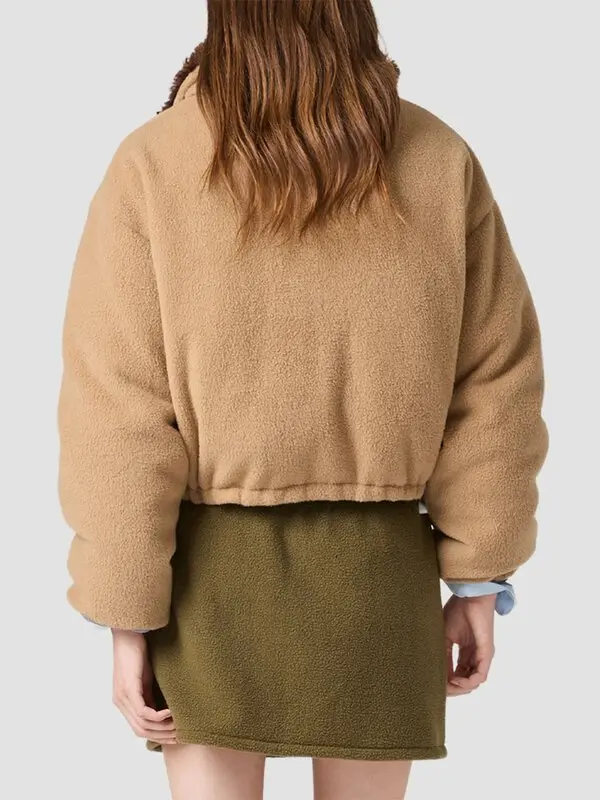 Miu Miu Fleece Down Jacket - Brown