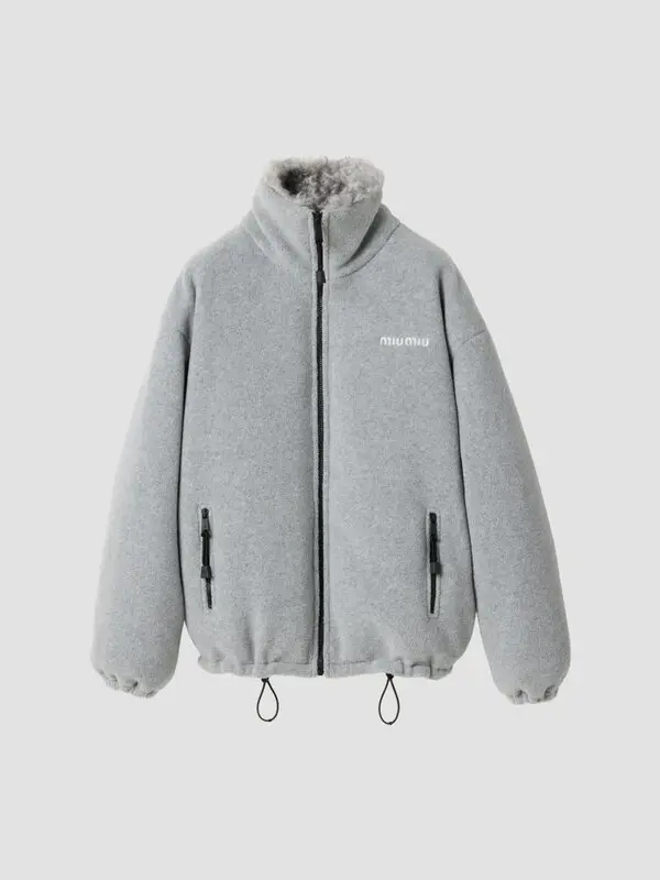 Miu Miu Fleece Down Jacket - Grey