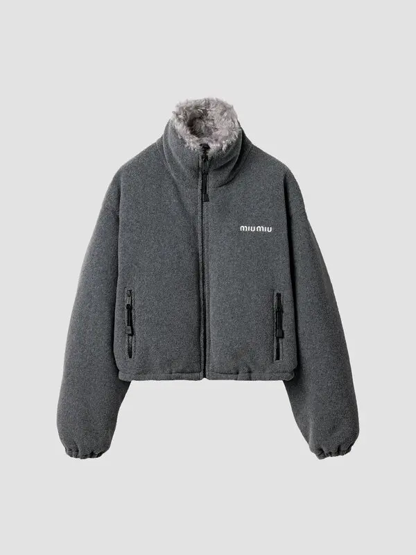 Miu Miu Fleece Down Jacket - Grey