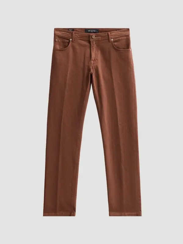 Kiton Stretch-cotton Slim-fit Trousers - Chestnut