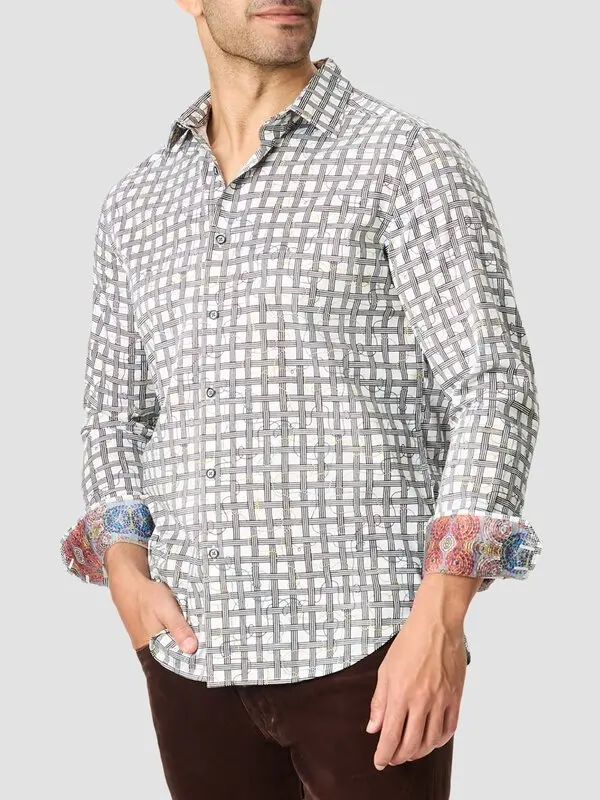 Robert Graham Sanger Grid Check Stretch-cotton Shirt