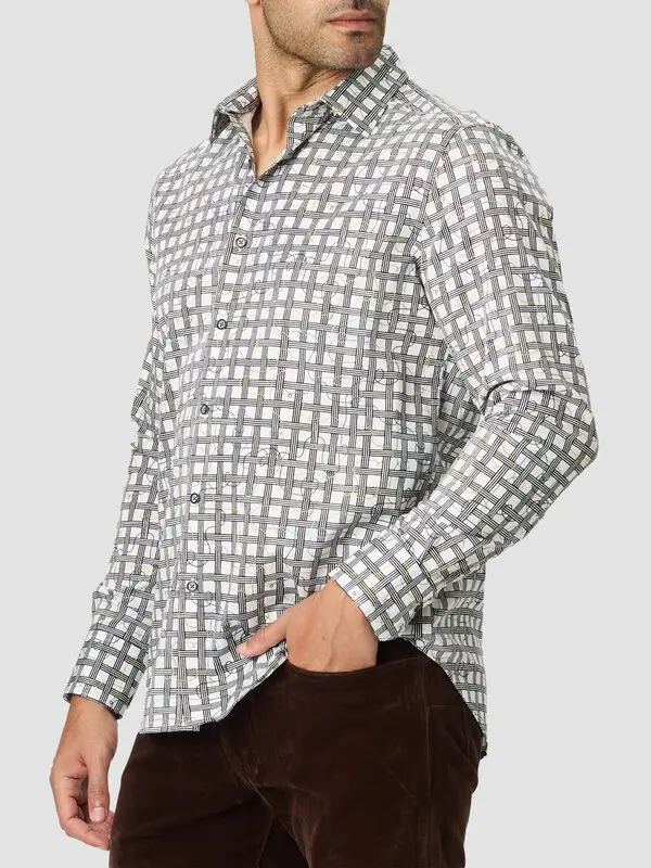 Robert Graham Sanger Grid Check Stretch-cotton Shirt