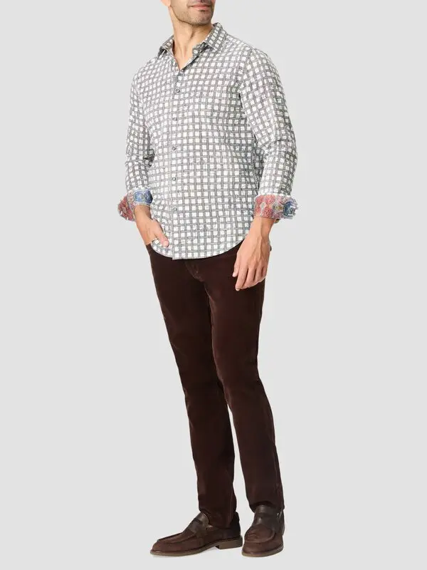 Robert Graham Sanger Grid Check Stretch-cotton Shirt