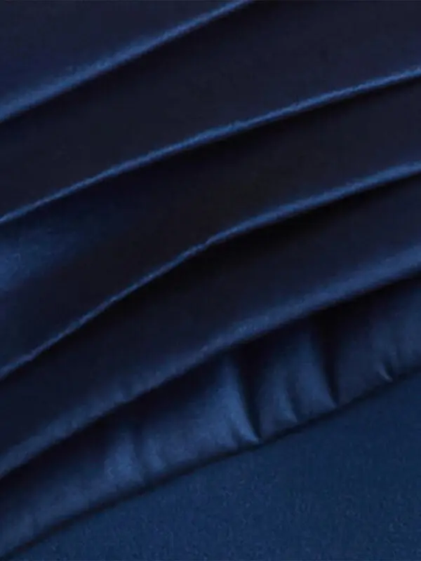 Tadashi Shoji Elysian Draped Overlay Train Gown - Navy
