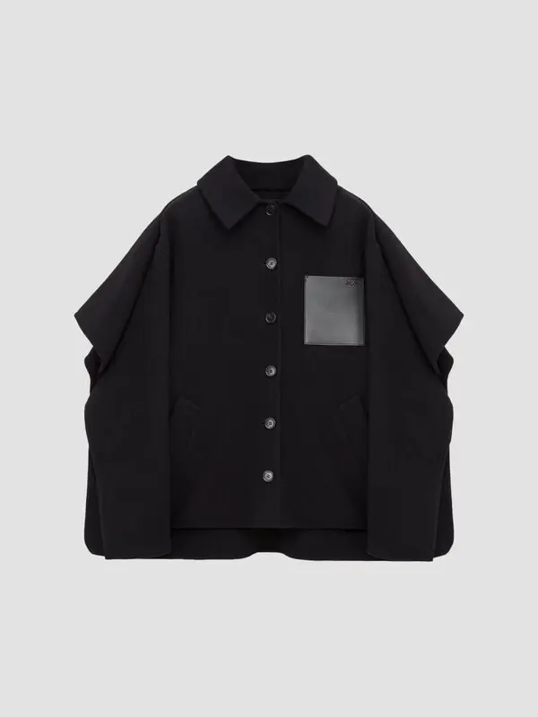 Loewe Wool-blend Button-front Cape Coat