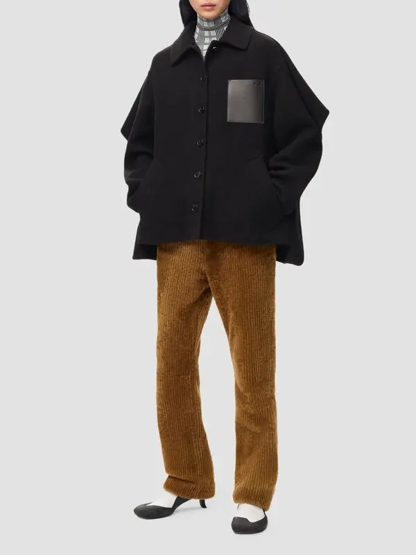 Loewe Wool-blend Button-front Cape Coat