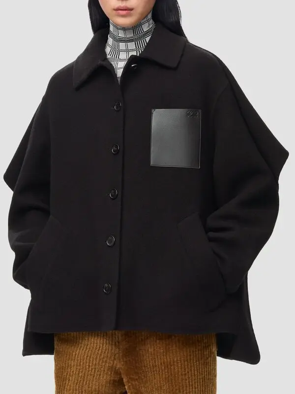 Loewe Wool-blend Button-front Cape Coat
