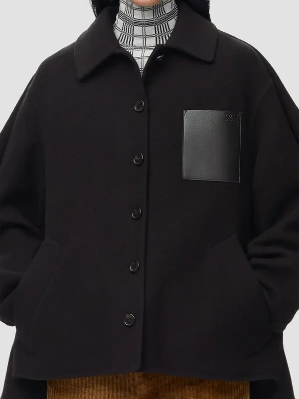 Loewe Wool-blend Button-front Cape Coat