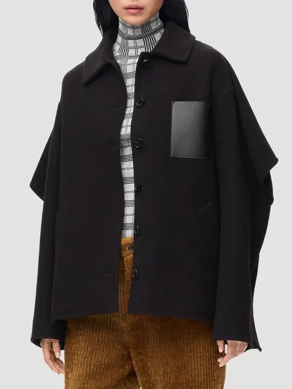 Loewe Wool-blend Button-front Cape Coat