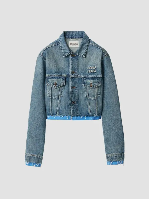 Miu Miu Denim And Poplin Trucker Jacket