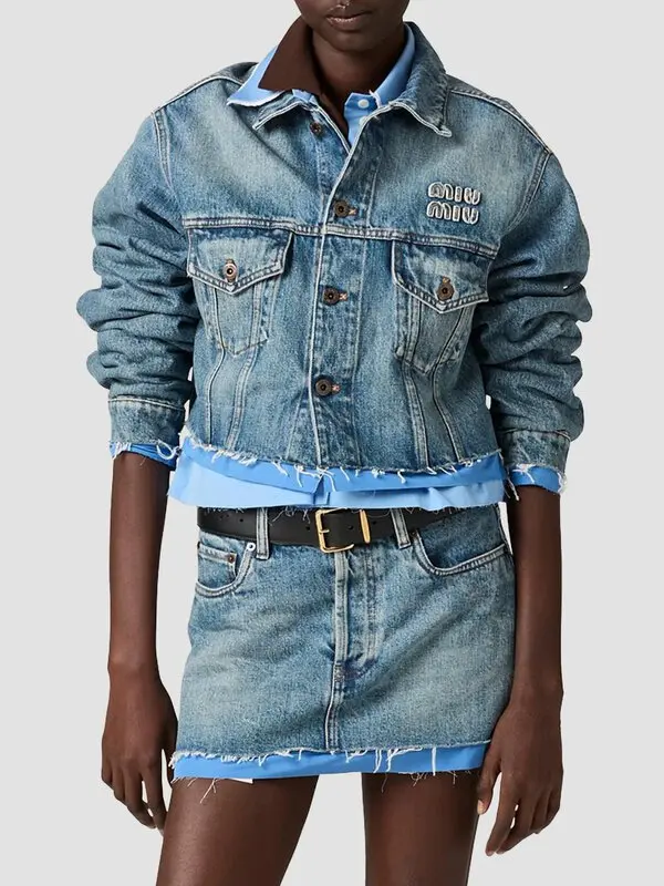 Miu Miu Denim And Poplin Trucker Jacket