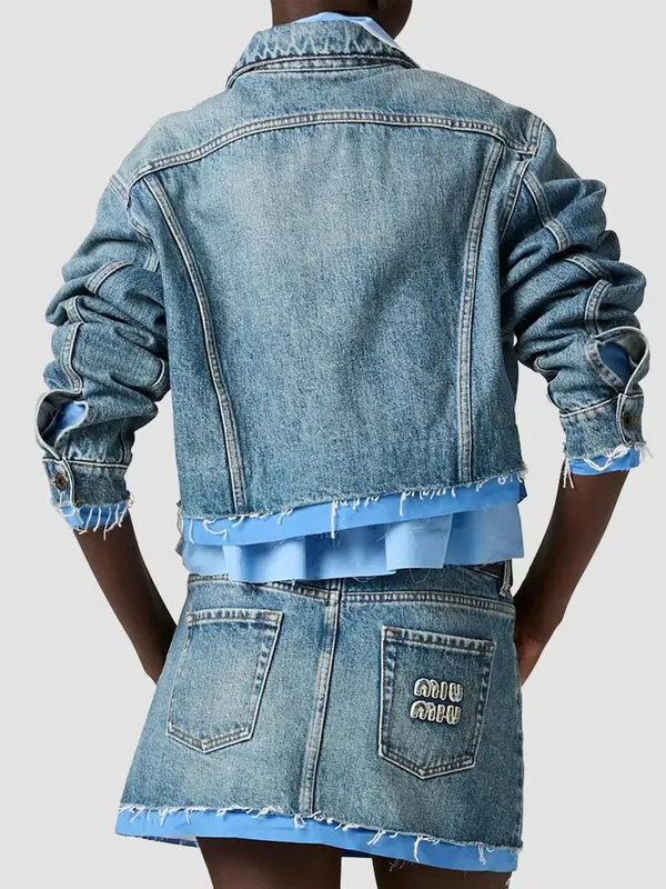 Miu Miu Denim And Poplin Trucker Jacket