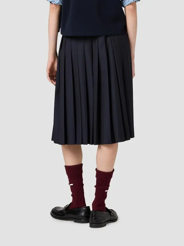 Miu Miu Pleated Batavia Midi Skirt