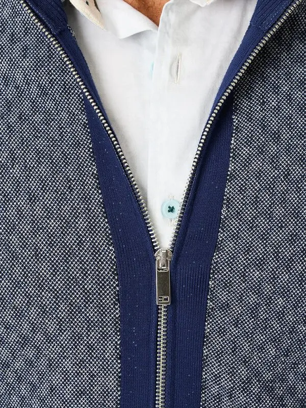 Robert Graham Loreto Jacquard Zip-front Sweater