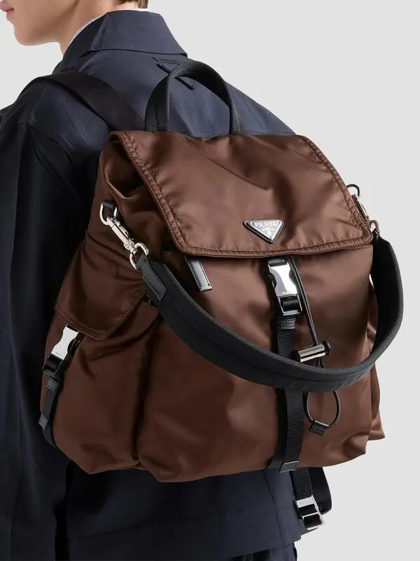 Prada Explore Re-nylon And Leather Backpack